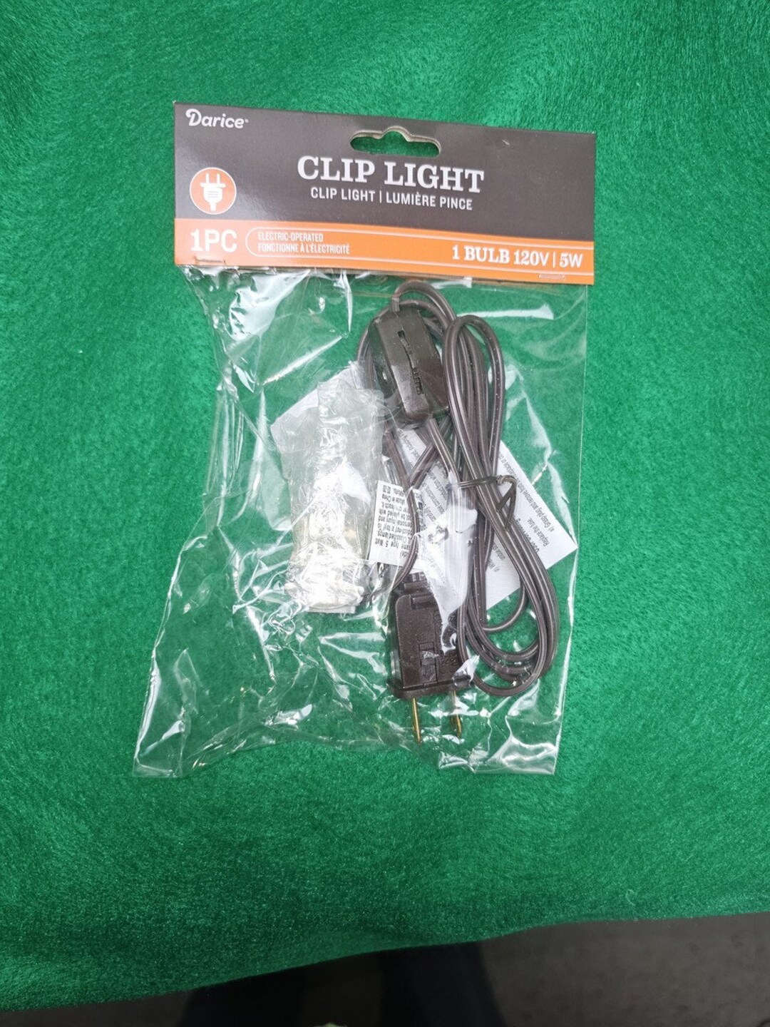 C7 - E12 Brown Accessory Cord Clip Light With 1 Clip in Light Bulb - 6 ...
