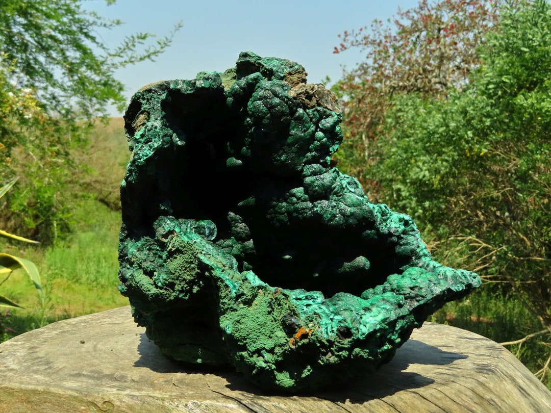 Natural Beautiful Extra Large Malachite Stalactitic Geode Museum ...