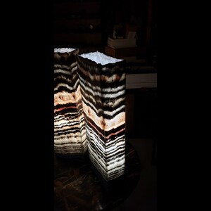 Beautiful Rectangle Stone Onyx Table Lamps 25 Tall - Etsy