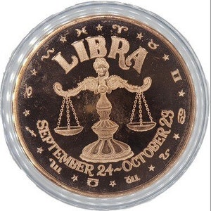 Astrology Copper Coin Collection: Libra - Etsy