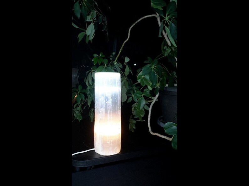 Selenite Tower Flat Top Lamp - (10