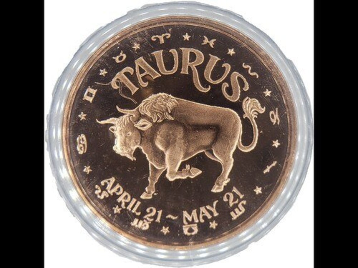 Astrology Copper Coin Collection: Taurus - Etsy