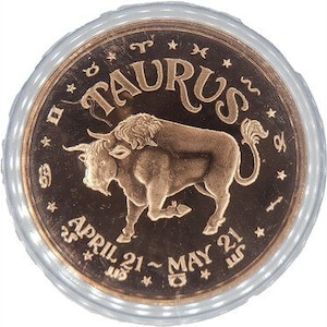 Astrology Copper Coin Collection: Taurus - Etsy