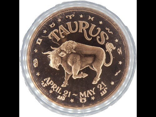 Astrology Copper Coin Collection: Taurus - Etsy