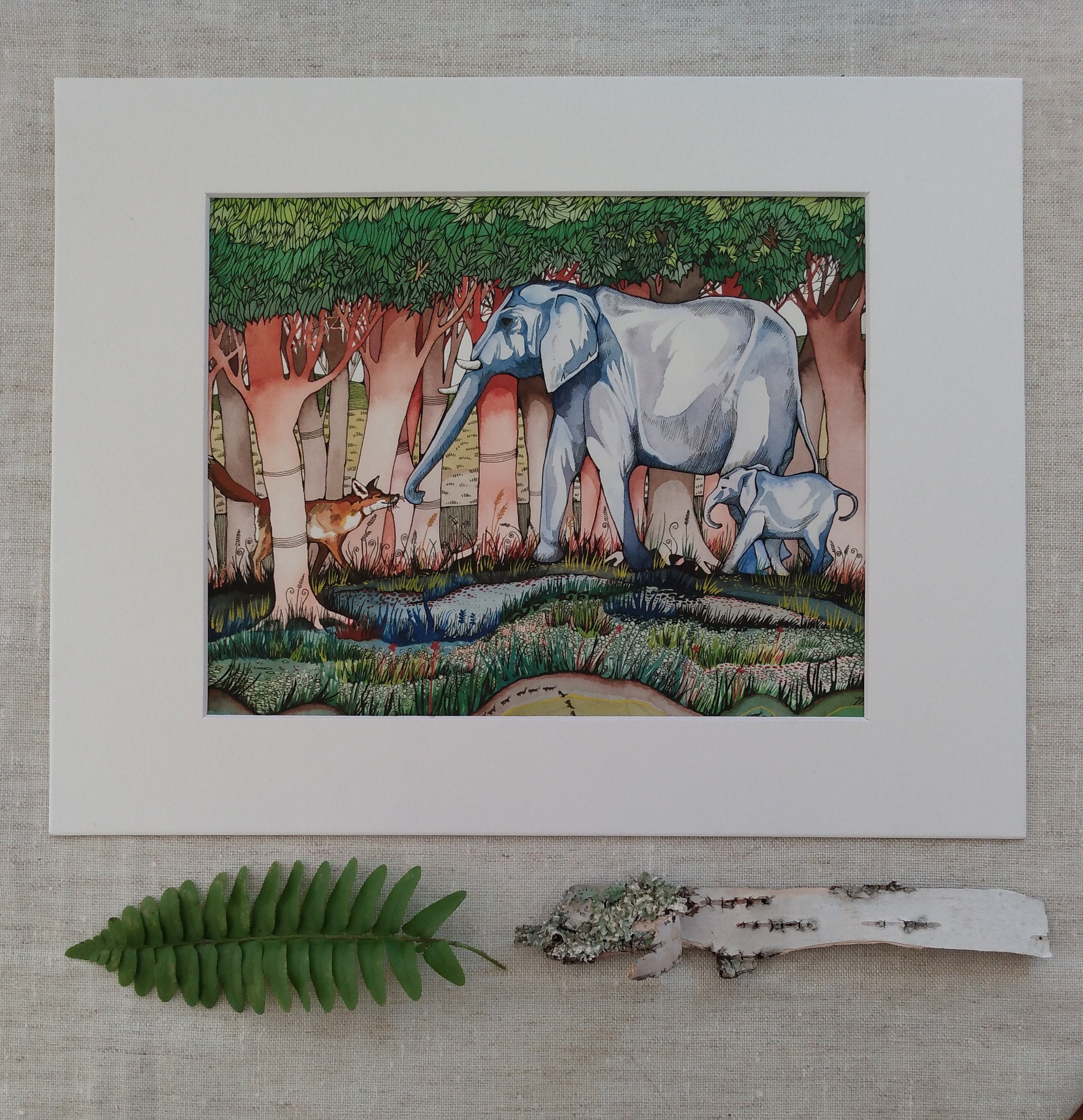 The Meeting, Elephant and Fox, Landscape, Children's Story, Imagination ...