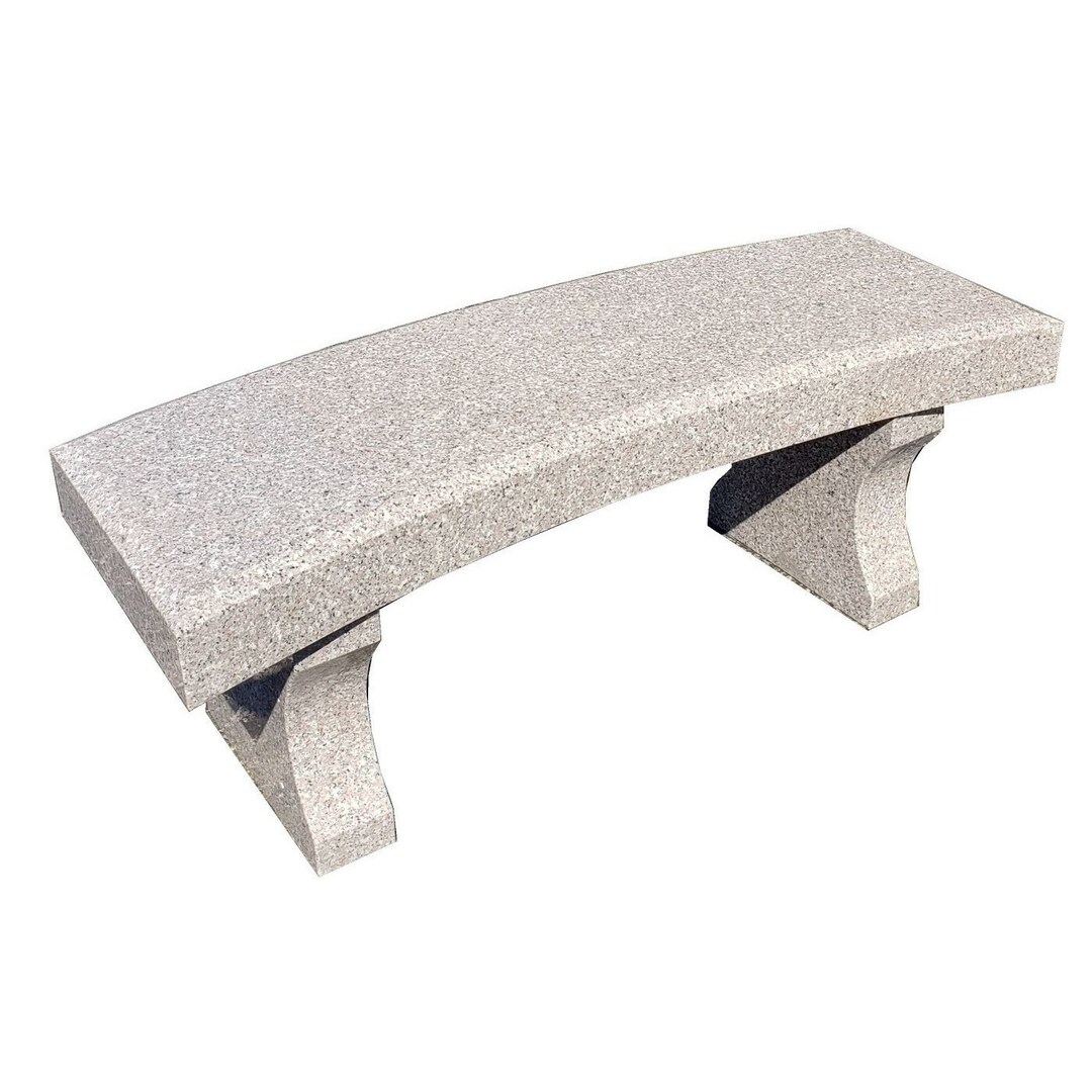 Memorial Bench- Curved Seat - Solid Granite- Large Cemetery Monument ...