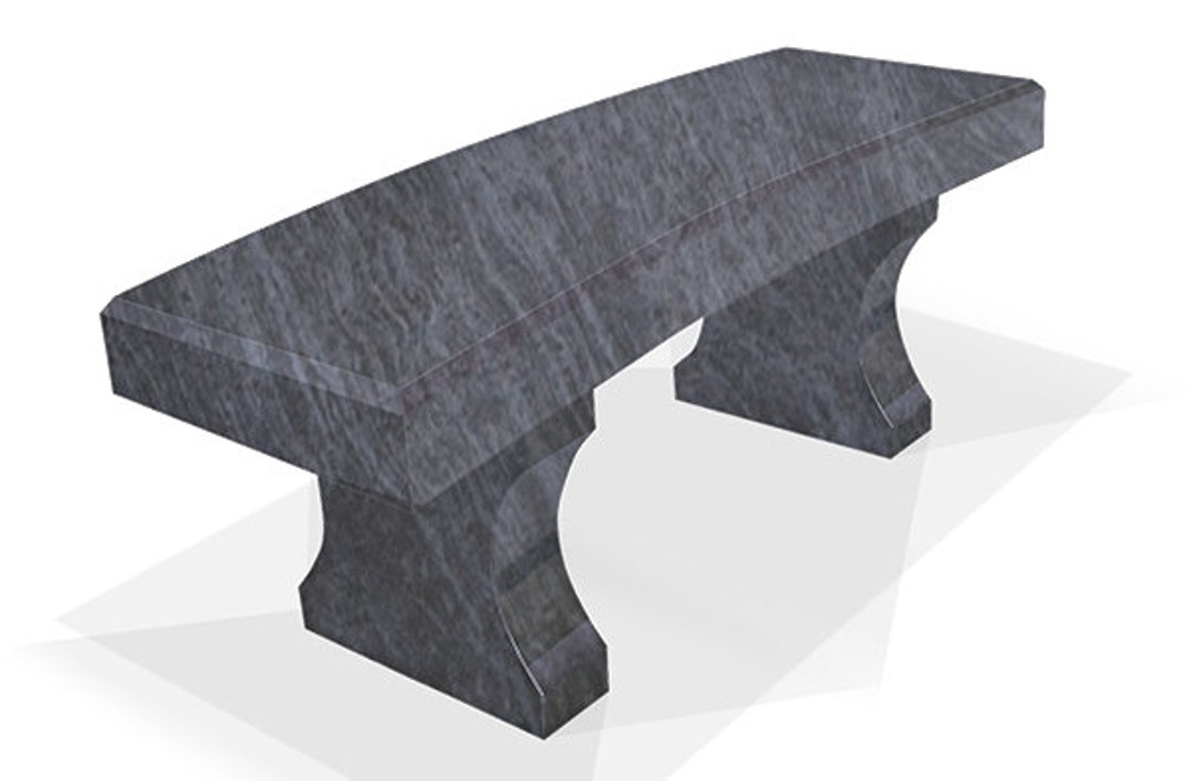 Memorial Bench- Curved Seat - Solid Granite- Large Cemetery Monument ...