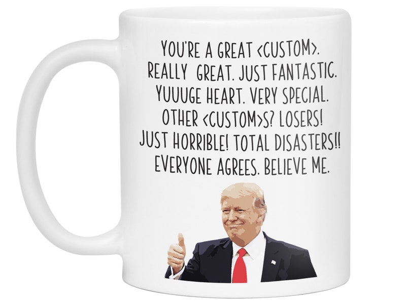 Funny Trump Custom Word Coffee Mug President Donald Trump Etsy