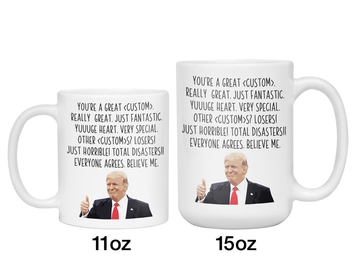 Funny Trump Custom Word Coffee Mug President Donald Trump Etsy