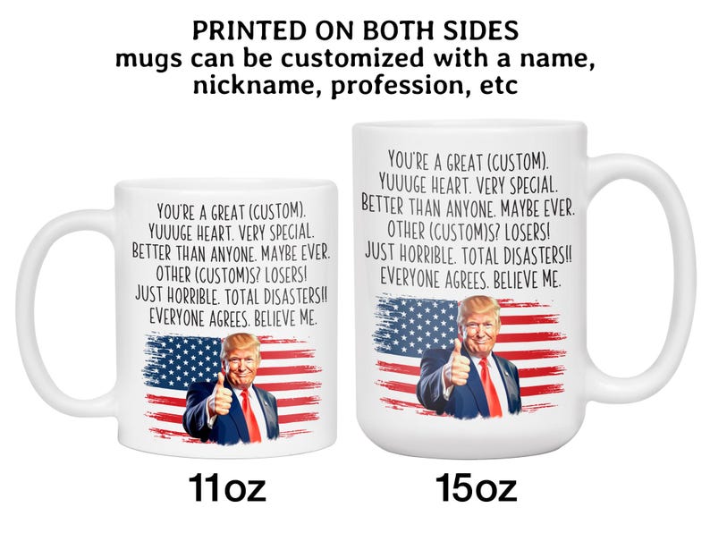 Funny Custom Trump Coffee Mug, Trump Quote Gag Gift, Personalized Trump ...