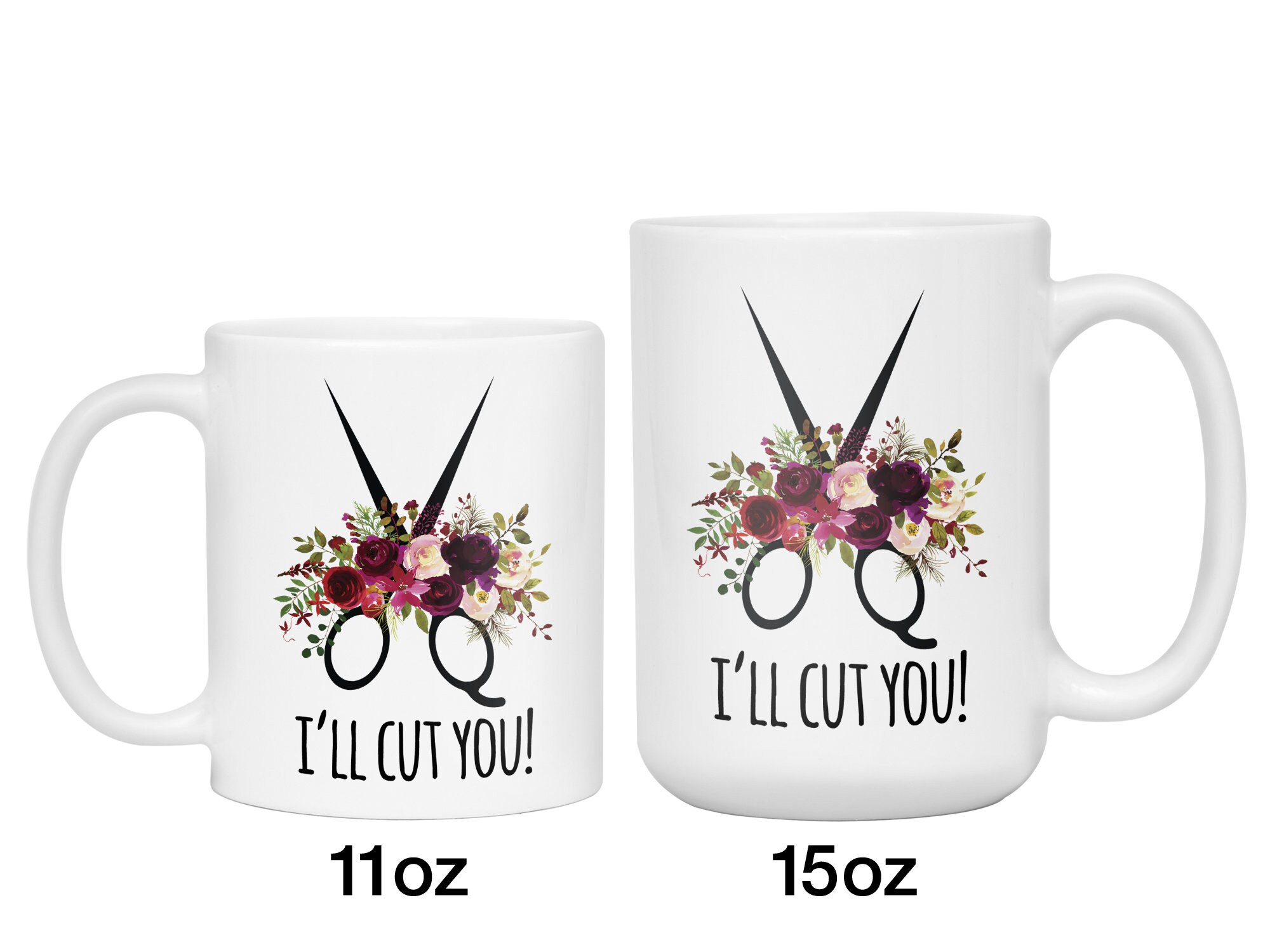 Funny Barber Gifts I'll Cut You Hairdresser Coffee Mug Beautician Gift ...
