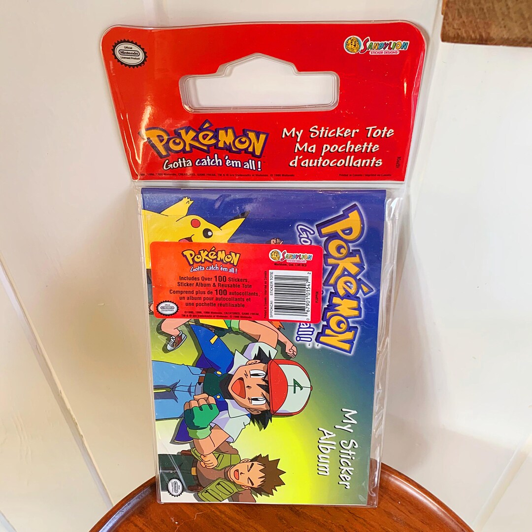 Vintage 1998 POKEMON Sticker Album Plus Reusable Tote "my Sticker Album ...