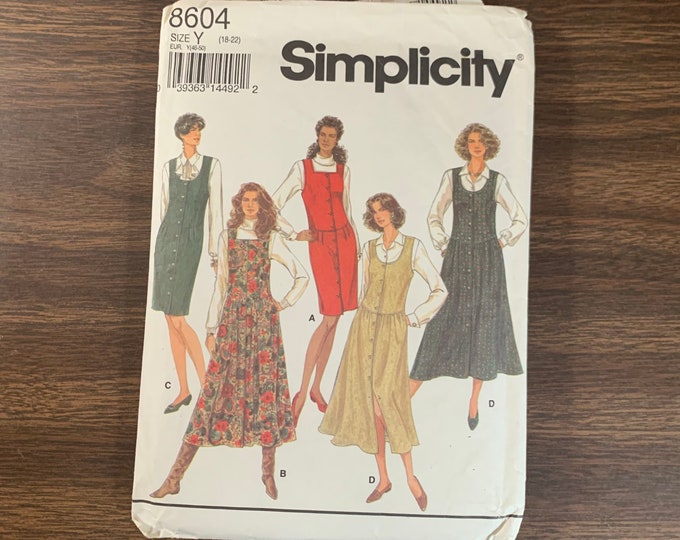 Simplicity 8604 UNCUT 90s Jumper Pattern Size 18-22 Plus Size - Etsy