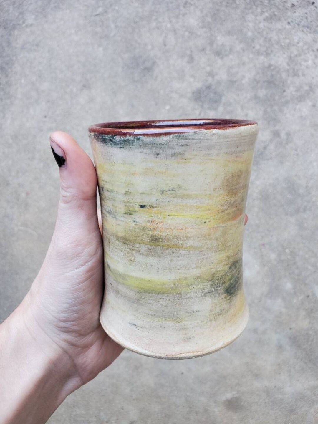 10 Oz Yellow Rainbow Purple Handless Mug Cup - Etsy