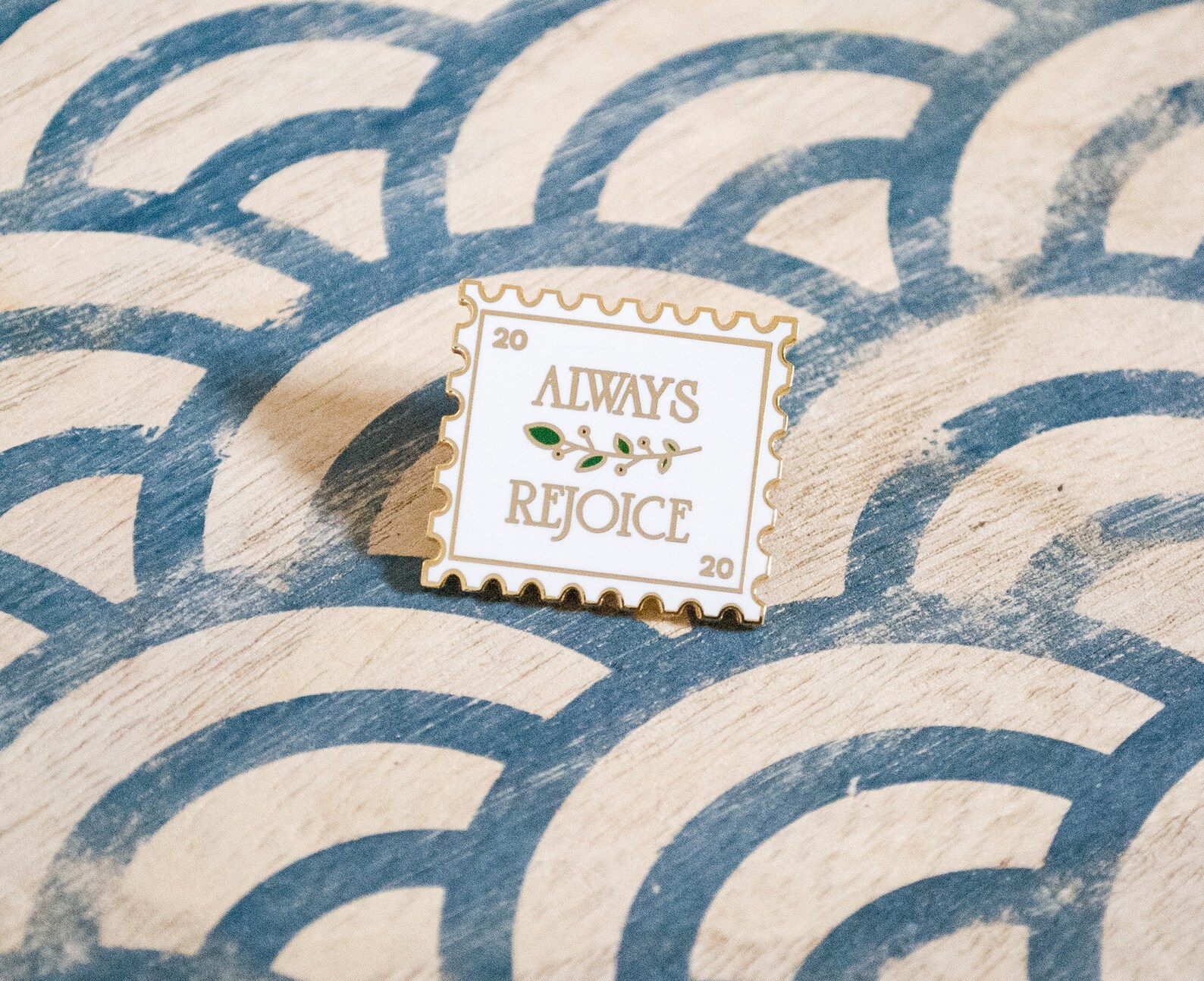 Always Rejoice Letter Writing Stamp Enamel Pin JW | Etsy