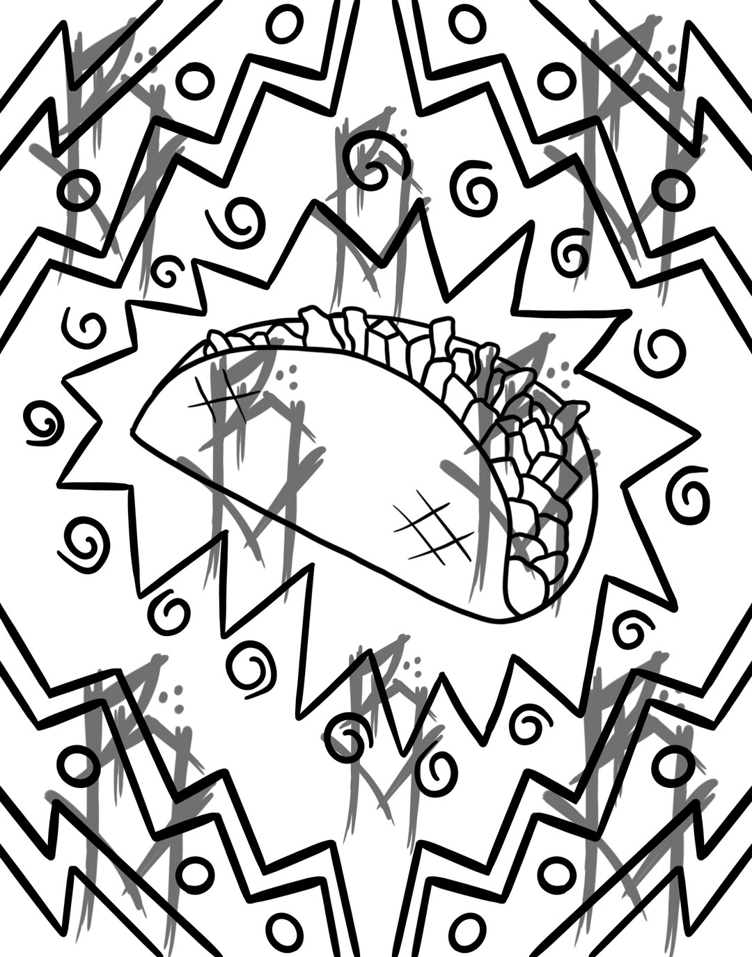 Taco Tuesday Coloring Page - Etsy