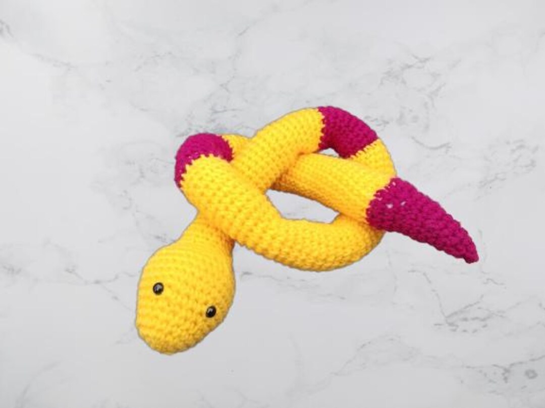 Crocheted Amigurumi Snake Doorstop Crochet Snake, Amigurumi Toy ...