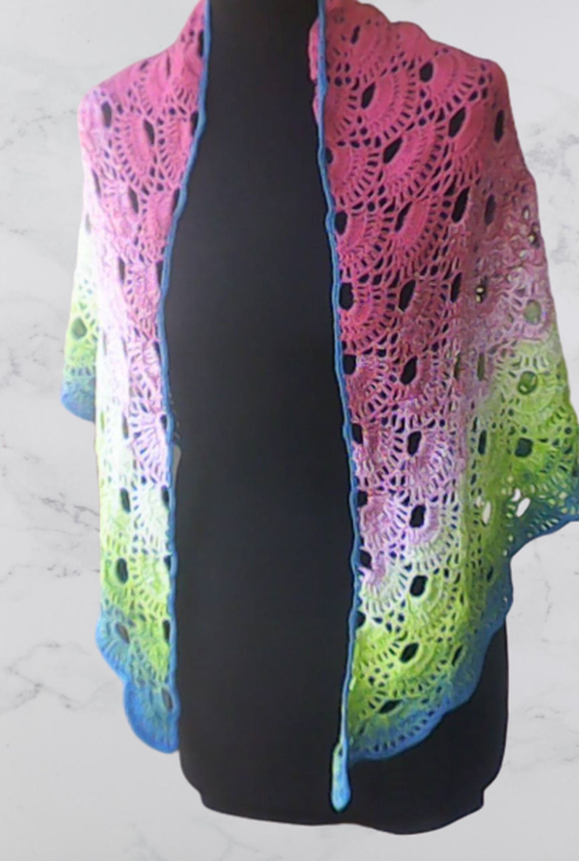 Crocheted Virus Scarf With Colorful Gradient Yarn Crochet - Etsy UK