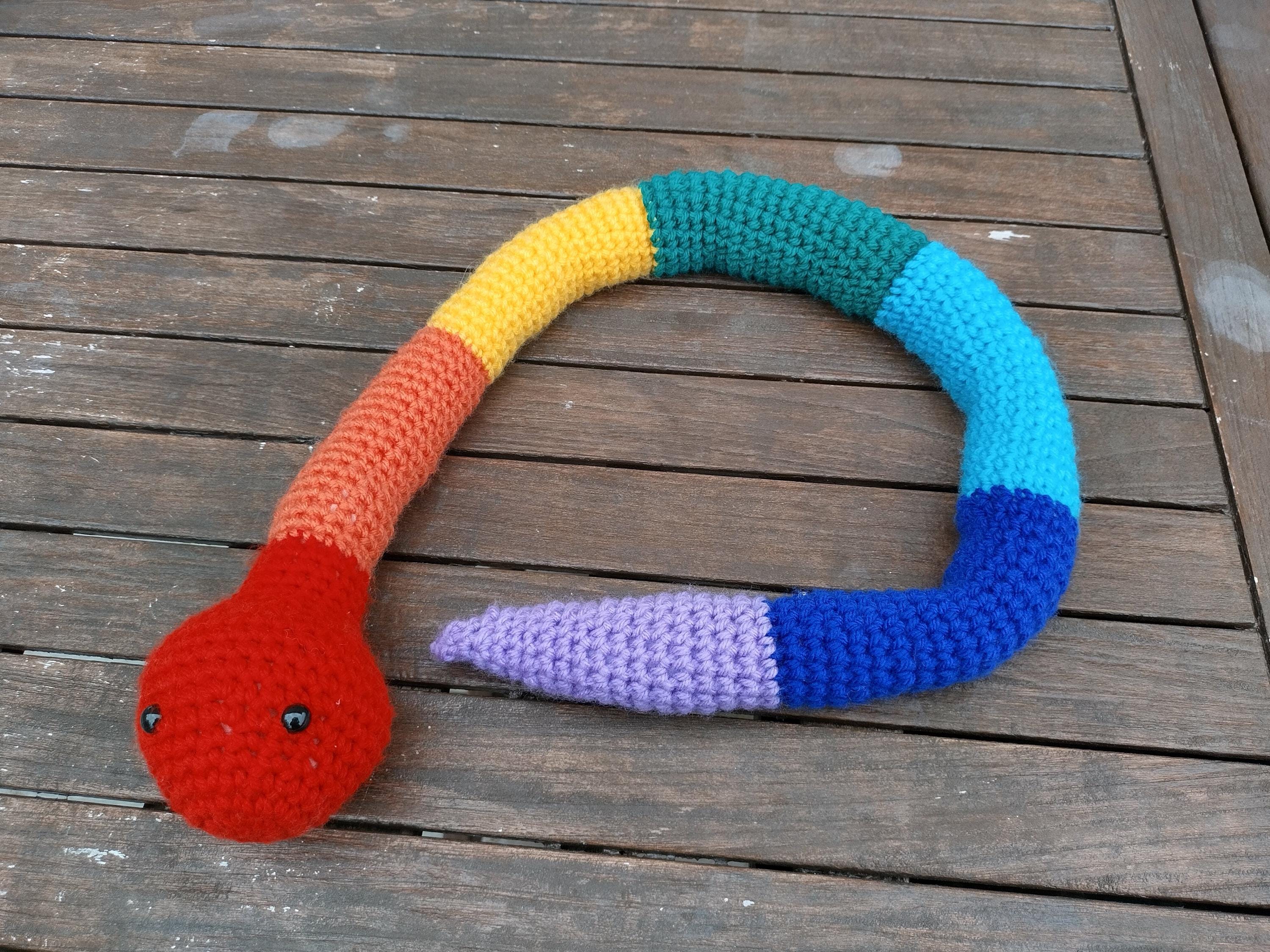 Crocheted Amigurumi Snake Doorstop Crochet Snake, Amigurumi Toy ...