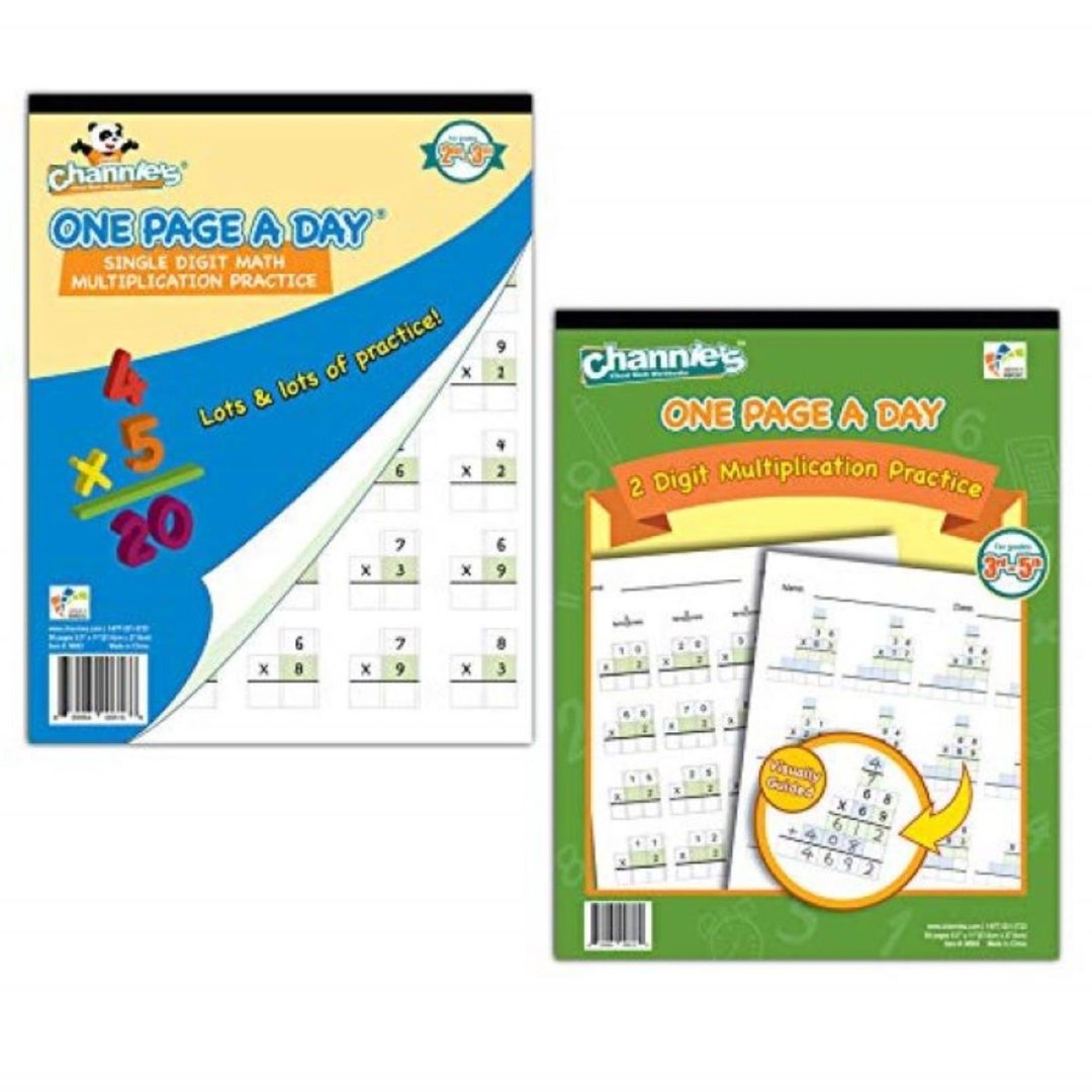 Channies One Page A Day Single Digit Multiplication Double Digit ...