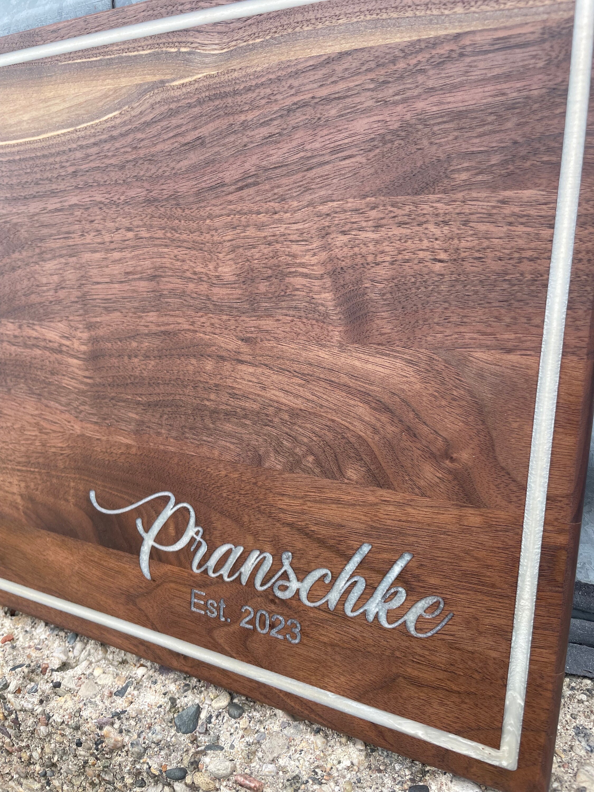 Custom Walnut Engraved Cutting Board — Fox Lake Furniture