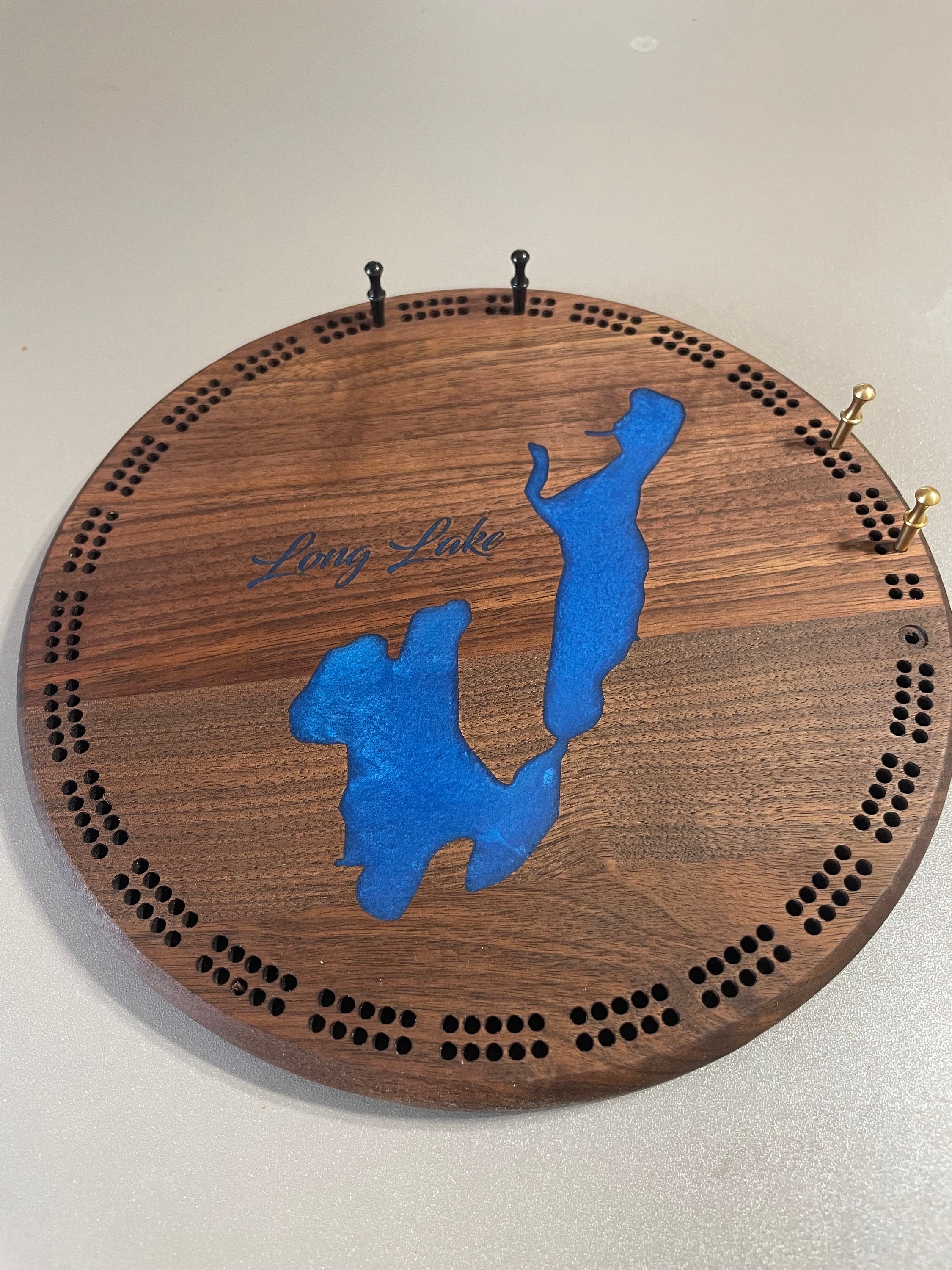 Custom Lake Cribbage Board — Fox Lake Furniture
