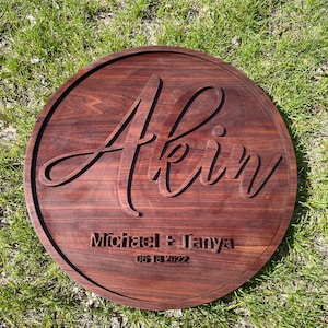 Custom Round Wedding Sign - Etsy