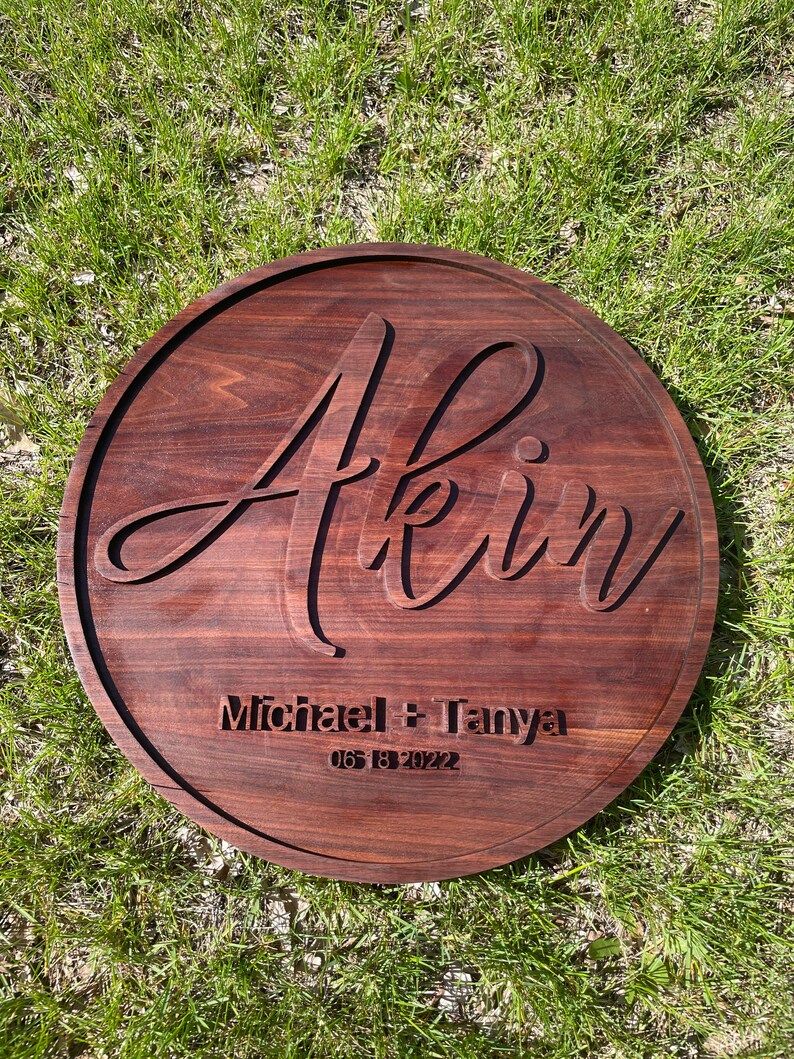 Custom Round Wedding Sign - Etsy