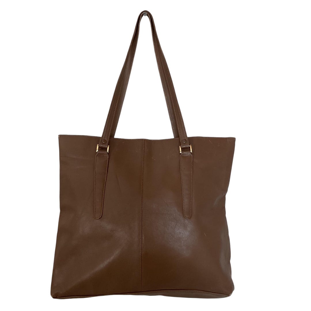 Vintage Demure Tan Leather Shoulder Bag - Etsy