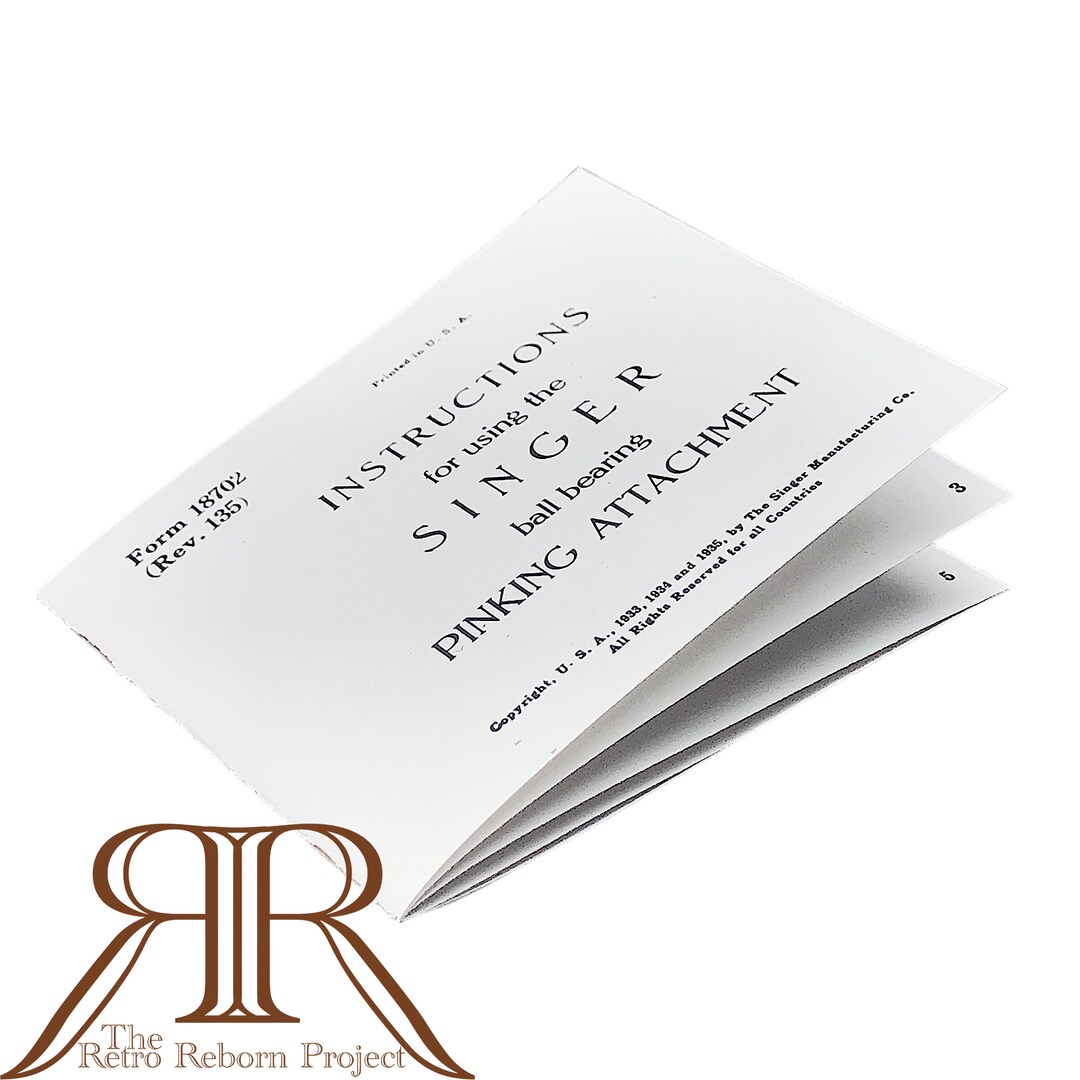 SINGER Pinking Attachment 121021 Pinker User's Manual Instructions ...