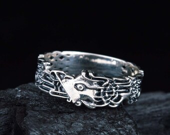 Fenrir Wolf Ring Norse Viking Jewelry - Etsy