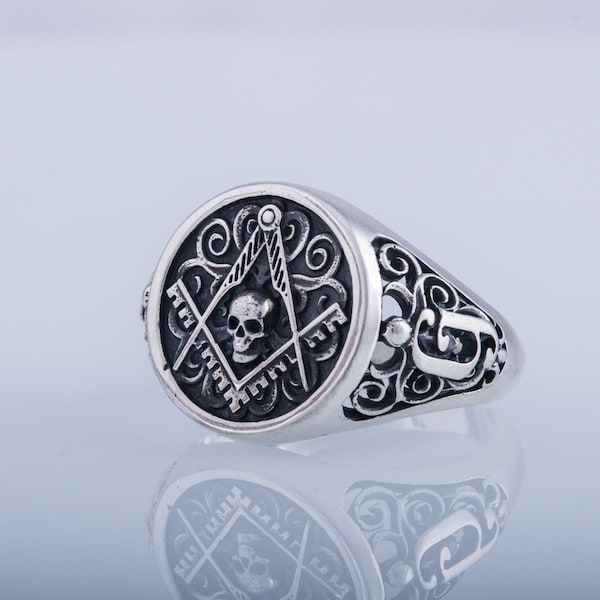 Masonic Ring With Skull - Etsy