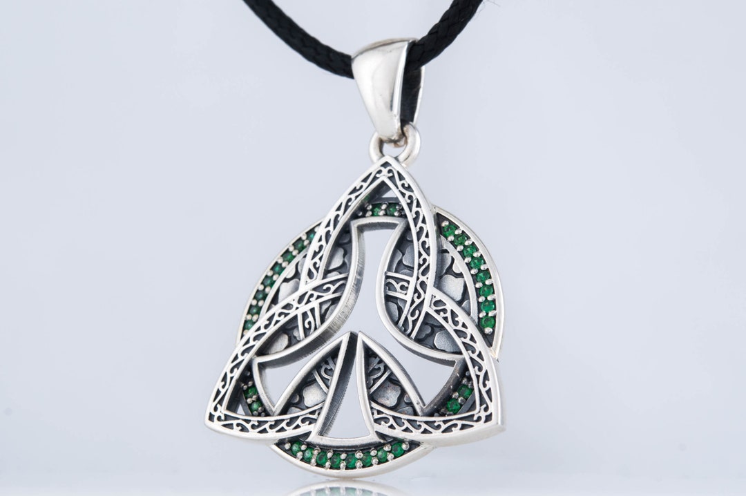 Algiz Rune Pendant - Silver Trinity Knot Jewelry With Elder Futhark ...