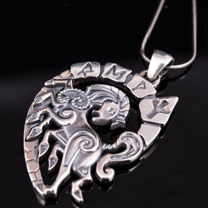 Sleipnir Symbol Pendant - Silver Norse Mythology Necklace With Elder ...