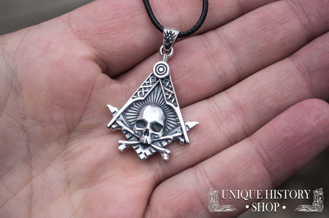 Silver Freemason Necklace - Brotherhood Jewelry Featuring Square and ...