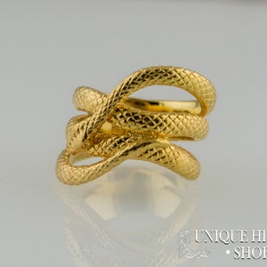 Gold Snake Ring - Elegant Serpent Jewelry With Intricate Design and ...