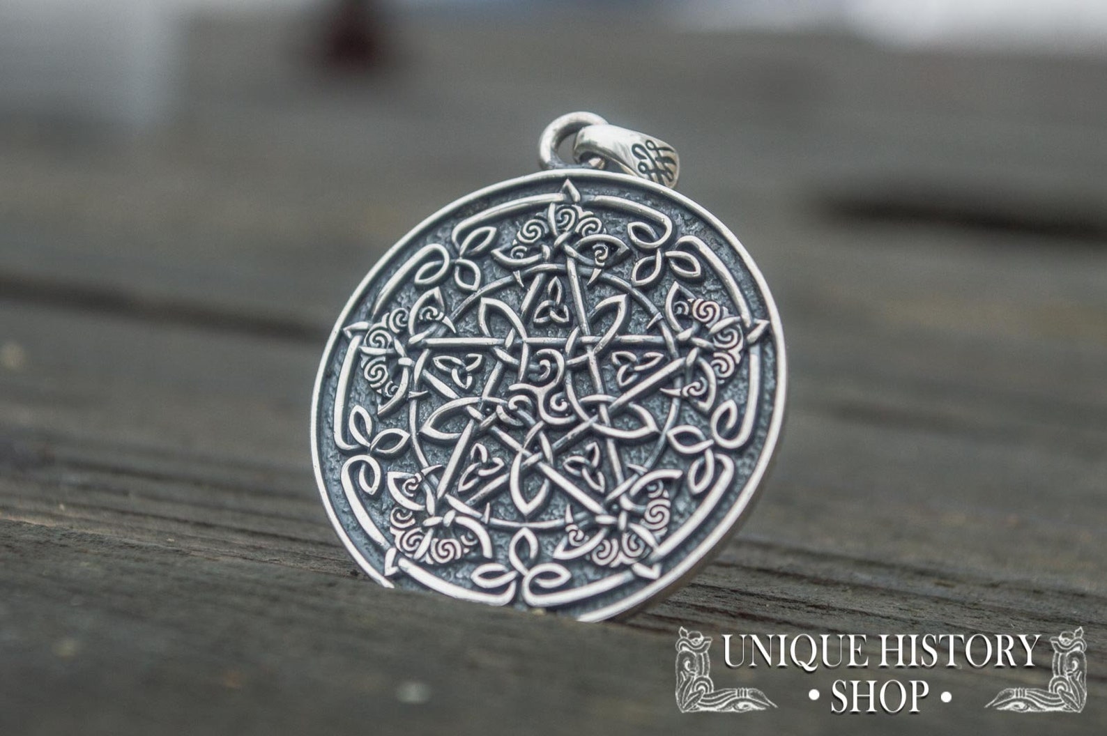 Pentagram Amulet Silver Pentagram Necklace Sterling Silver - Etsy