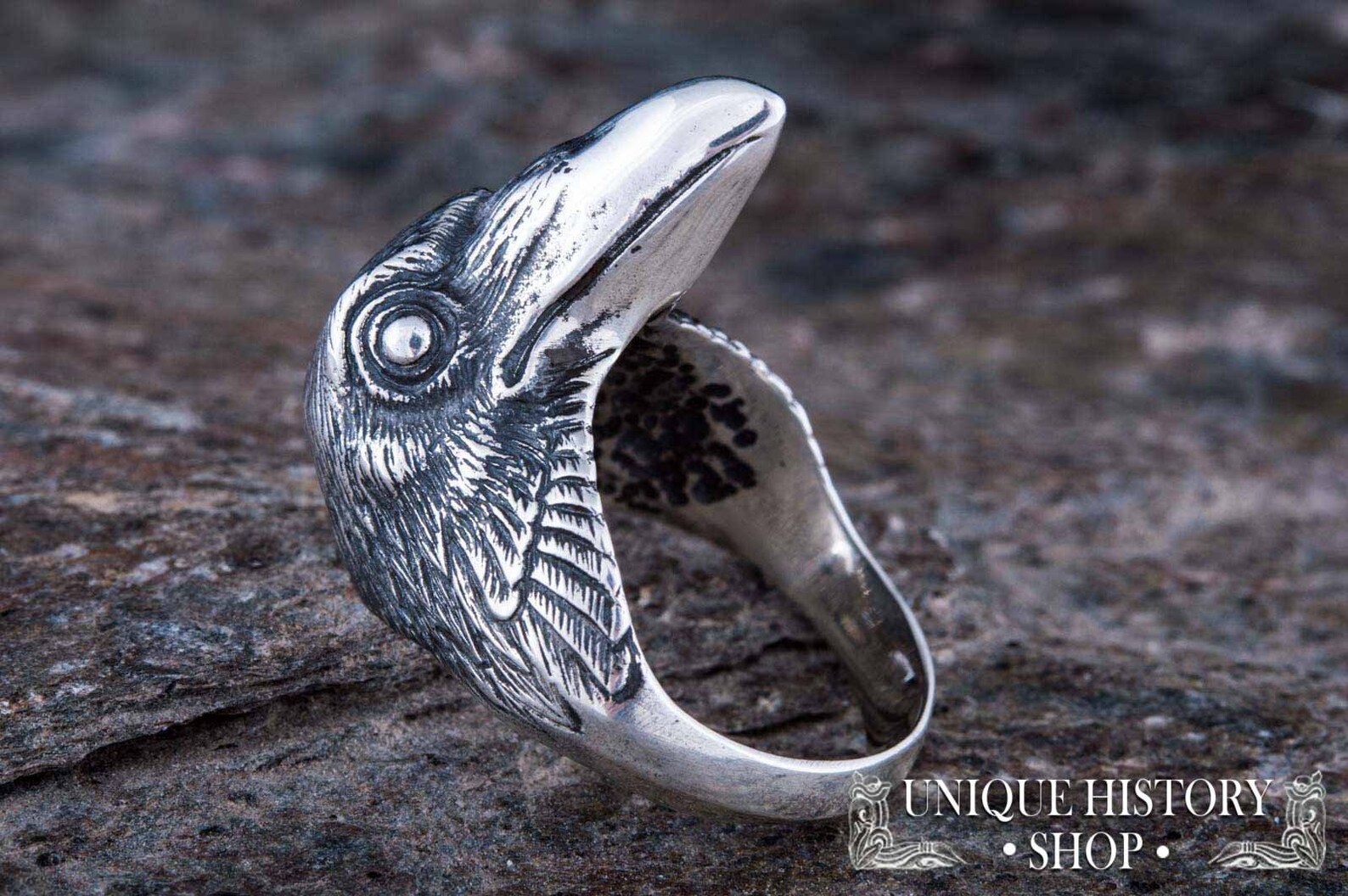 Viking Odin Raven Ring Silver Norse Ring Viking Ring Hugin - Etsy