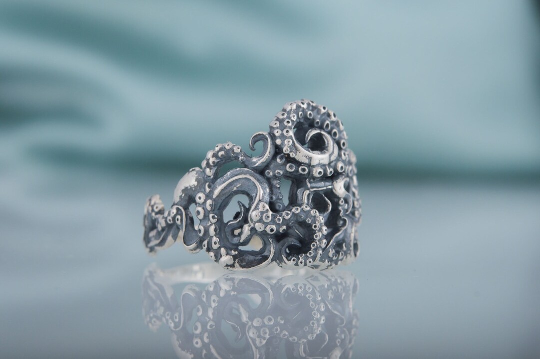 Silver Octopus Ring - Kraken Jewelry With Nautical Design Handcrafted ...