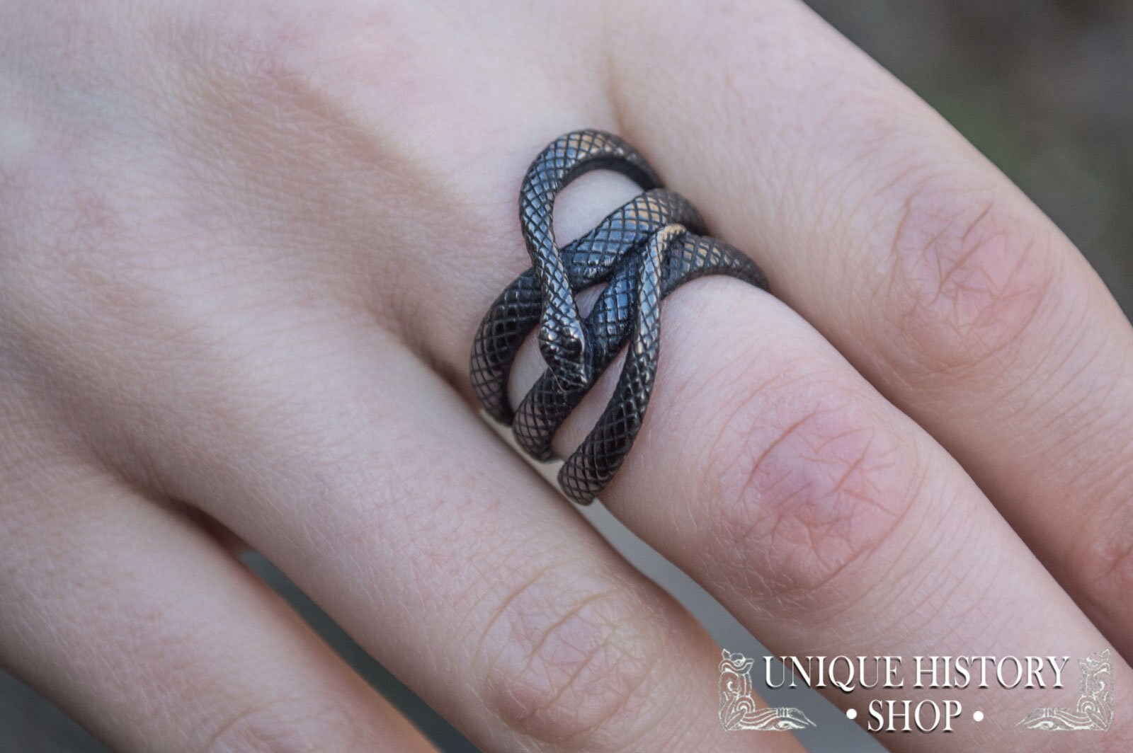 Black Snake Ring Solid Silver Snake Jewelry Ruthenium Plated | Etsy