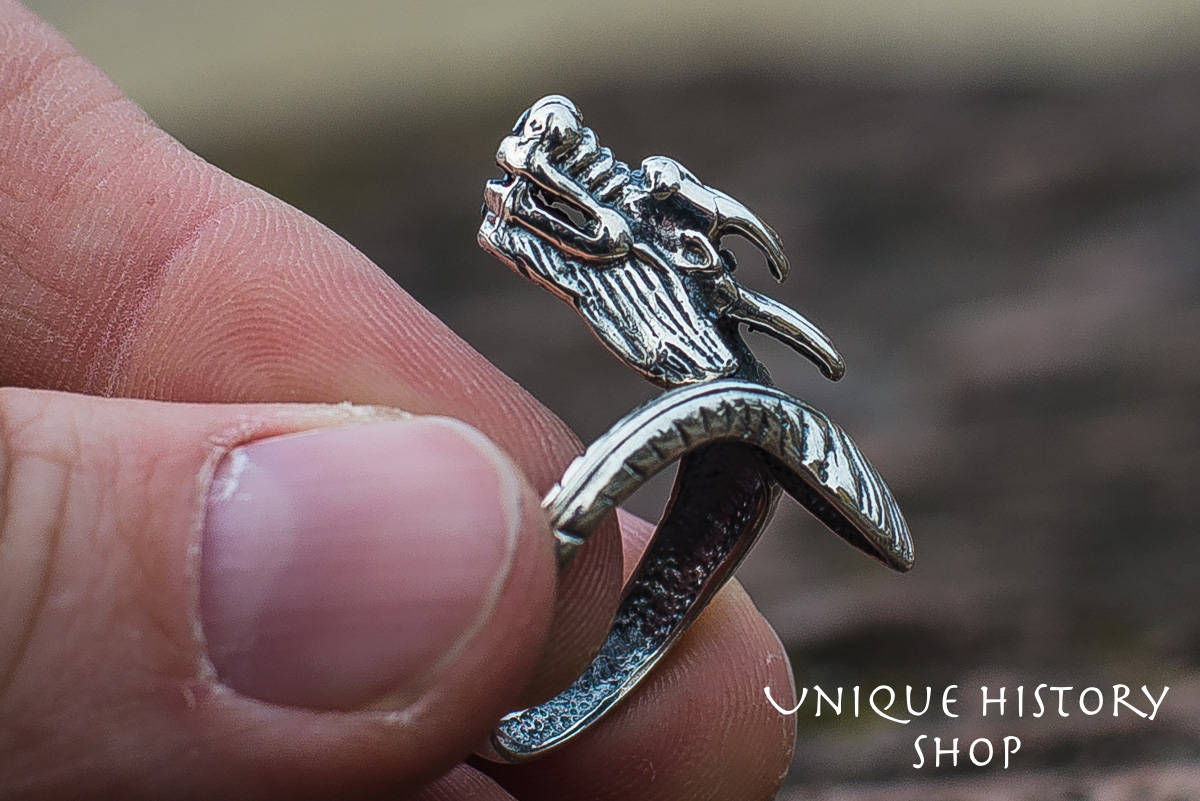 Dragon Head Ring, Mythical Creature Ring, Unique Animal Jewelry for Men ...