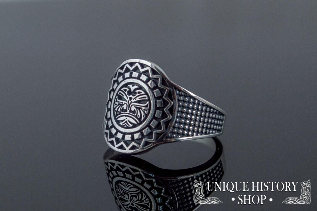 Silver Aztec Ring - Authentic Mexican Tribal Jewelry Featuring Mayan ...