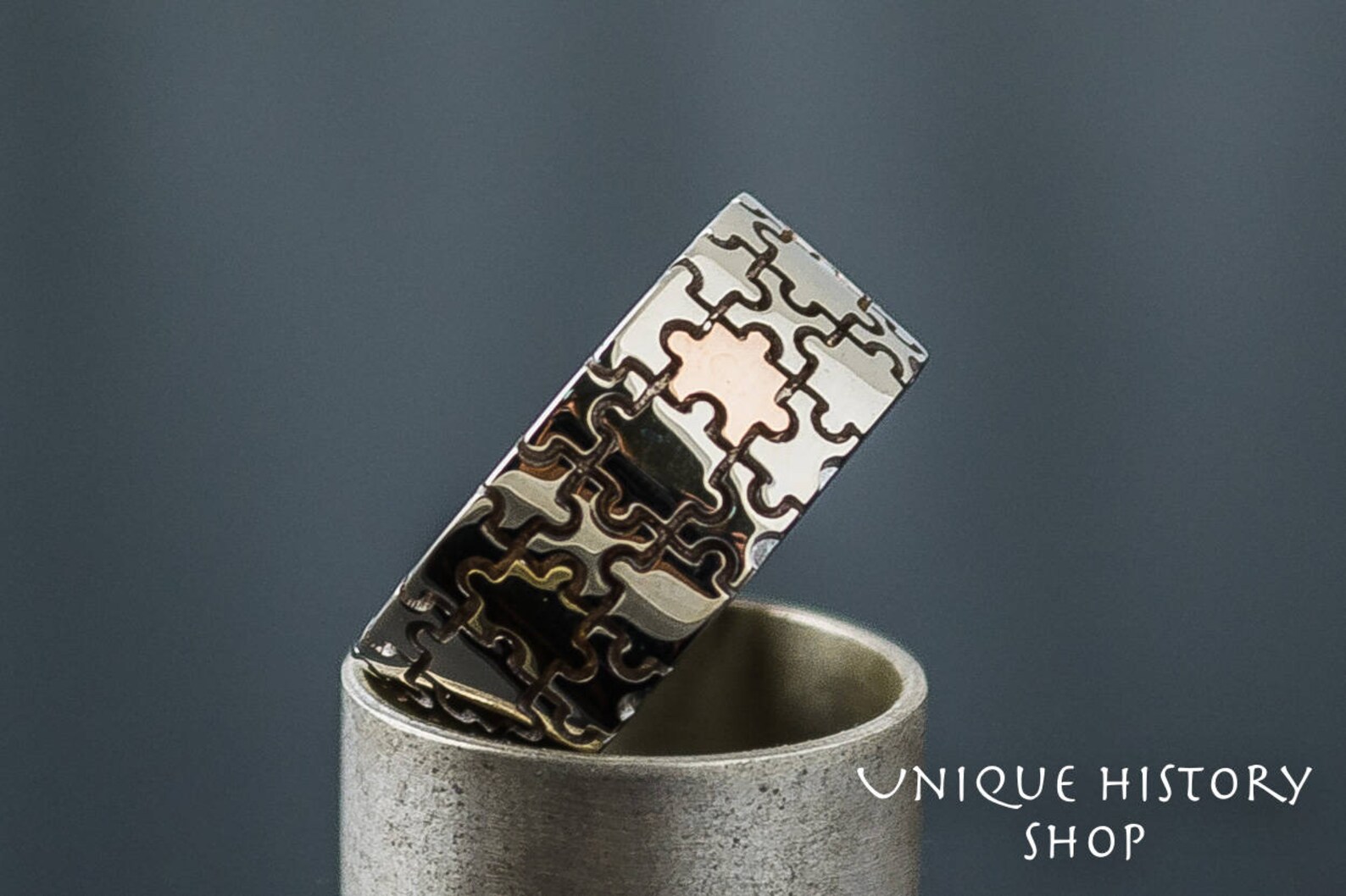Stunning Puzzle Ring Ring With Puzzle Ornament Silver Unique | Etsy