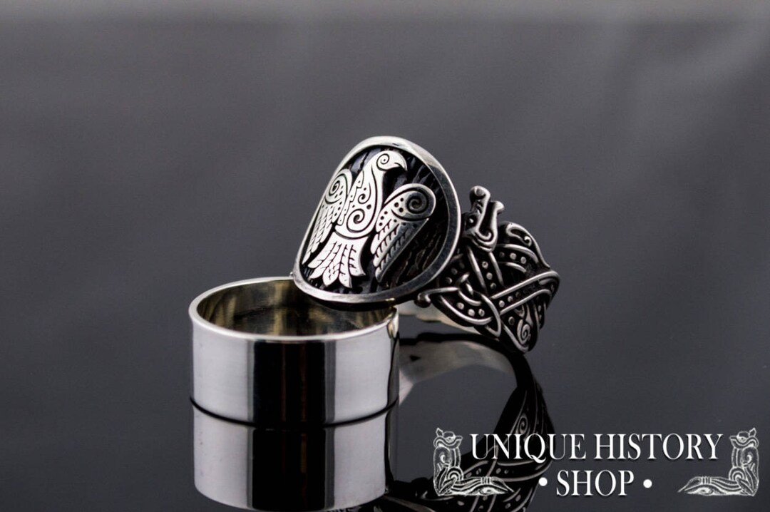 Odin Raven Ring Silver Viking Jewelry Handcrafted Norse Mythology Ring ...