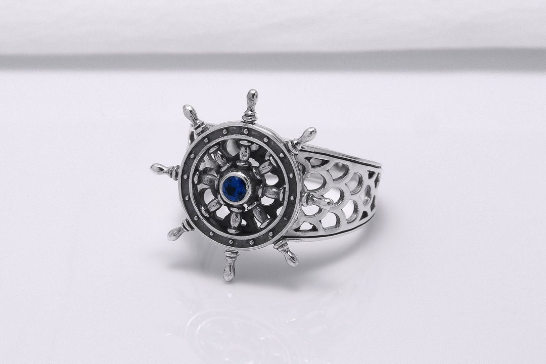 Ship Wheel Ring - Silver Mariner Jewelry for Men Inspired by Ocean ...