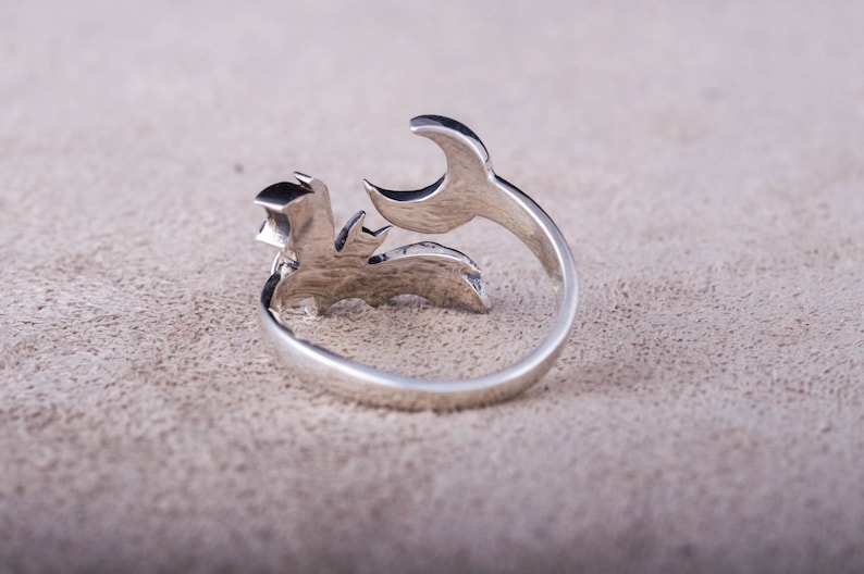 Silver Bat Ring Bat Jewelry Flying Bat Ring Gothic Ring | Etsy