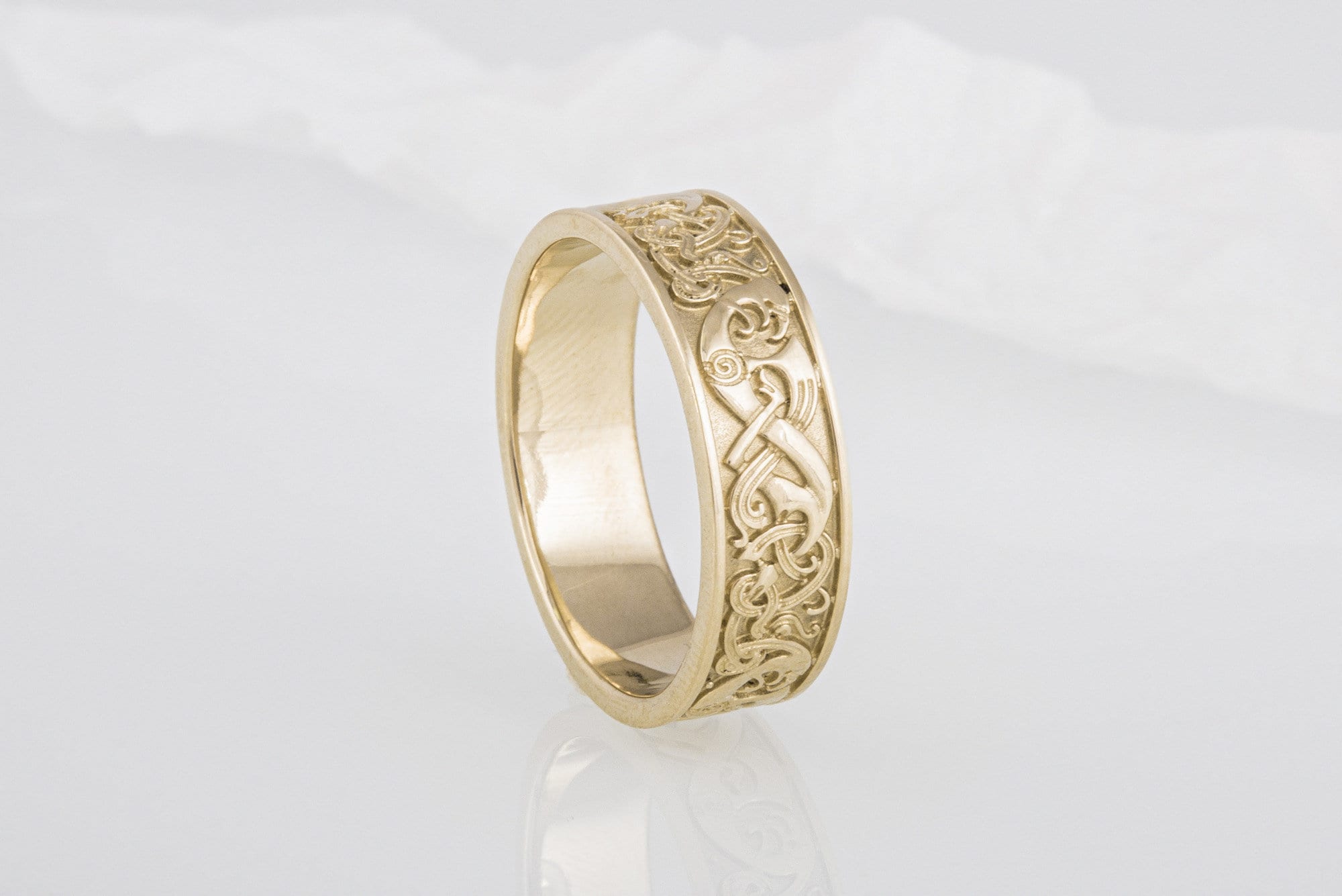 Handcrafted Norse Gold Ring With Ornament, Ancient Norse Jewelry ...