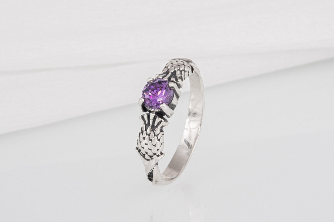 Silver Thistle Ring - Handcrafted Scottish Wedding Ring Featuring ...