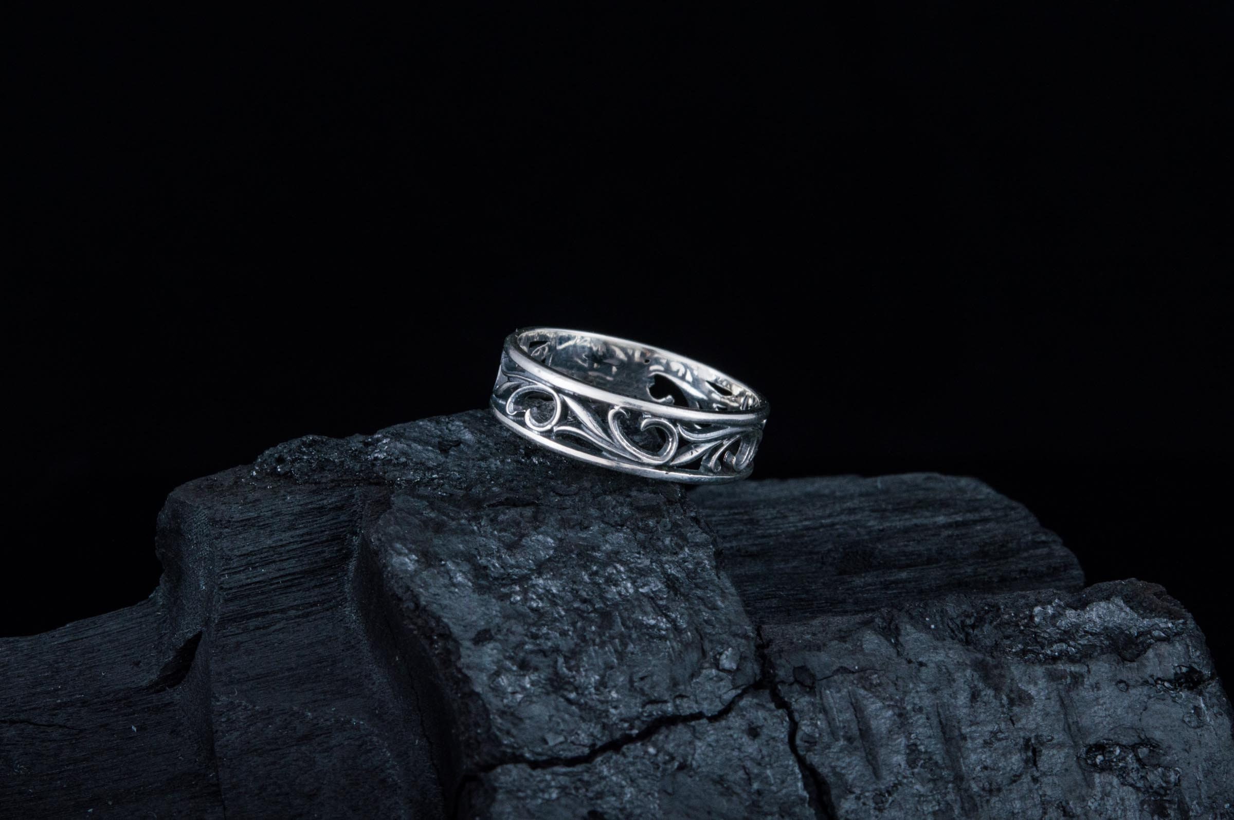 925 Silver Floral Ornament Ring Silver Flowers Ring Braided | Etsy