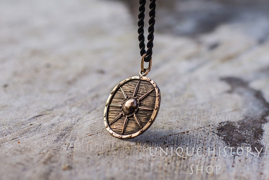 Bronze Viking Shield Pendant, Norse Weapon Amulet, Viking Shield Amulet ...
